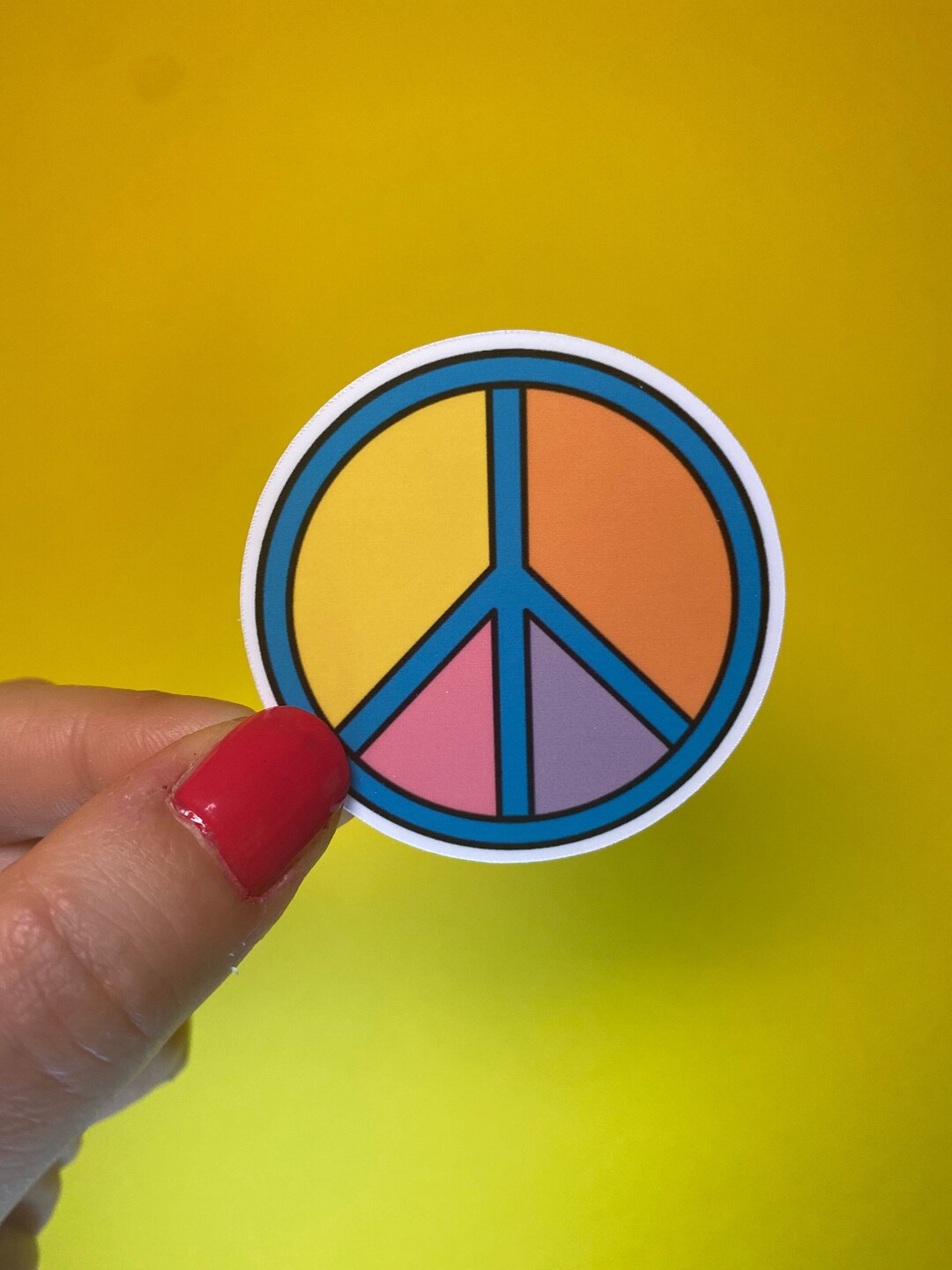 Colourful Peace Sign | Sticker Retro Style Accessories | Quirky Girl ...