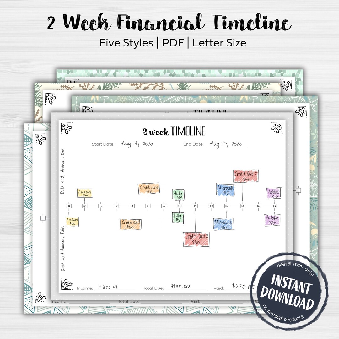 Visual Budget Timeline Bills Timeline Financial Planner - Etsy