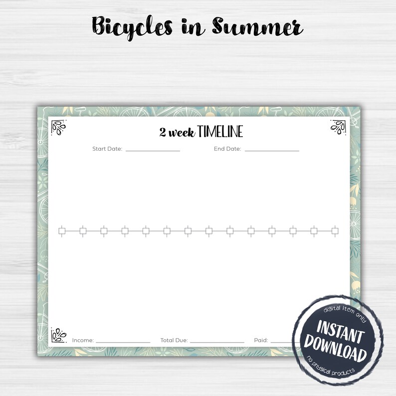 Visual Budget Timeline Bills Timeline Financial Planner - Etsy