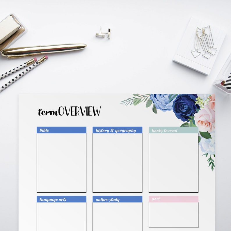 Homeschool Term Overview, Digital Planner Page, Homeschool, Instant ...
