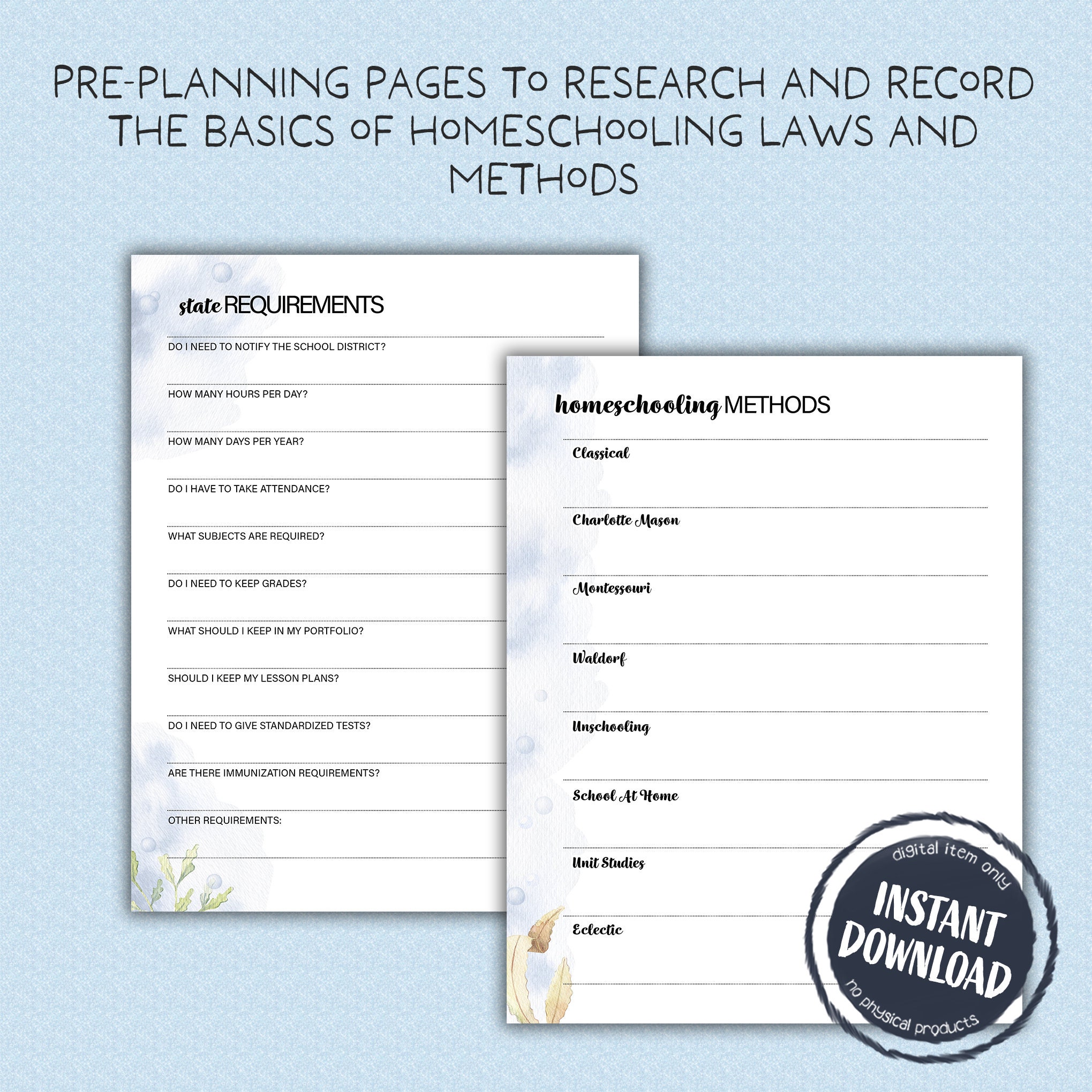 Plan Your Work, Work Your Plan 2023-2024 Homeschool Planner, Digital ...