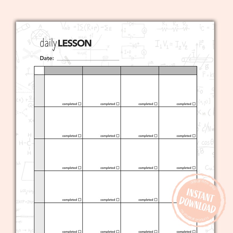 Homeschool Daily Lesson Planner, Digital Planner Page, Homeschool ...