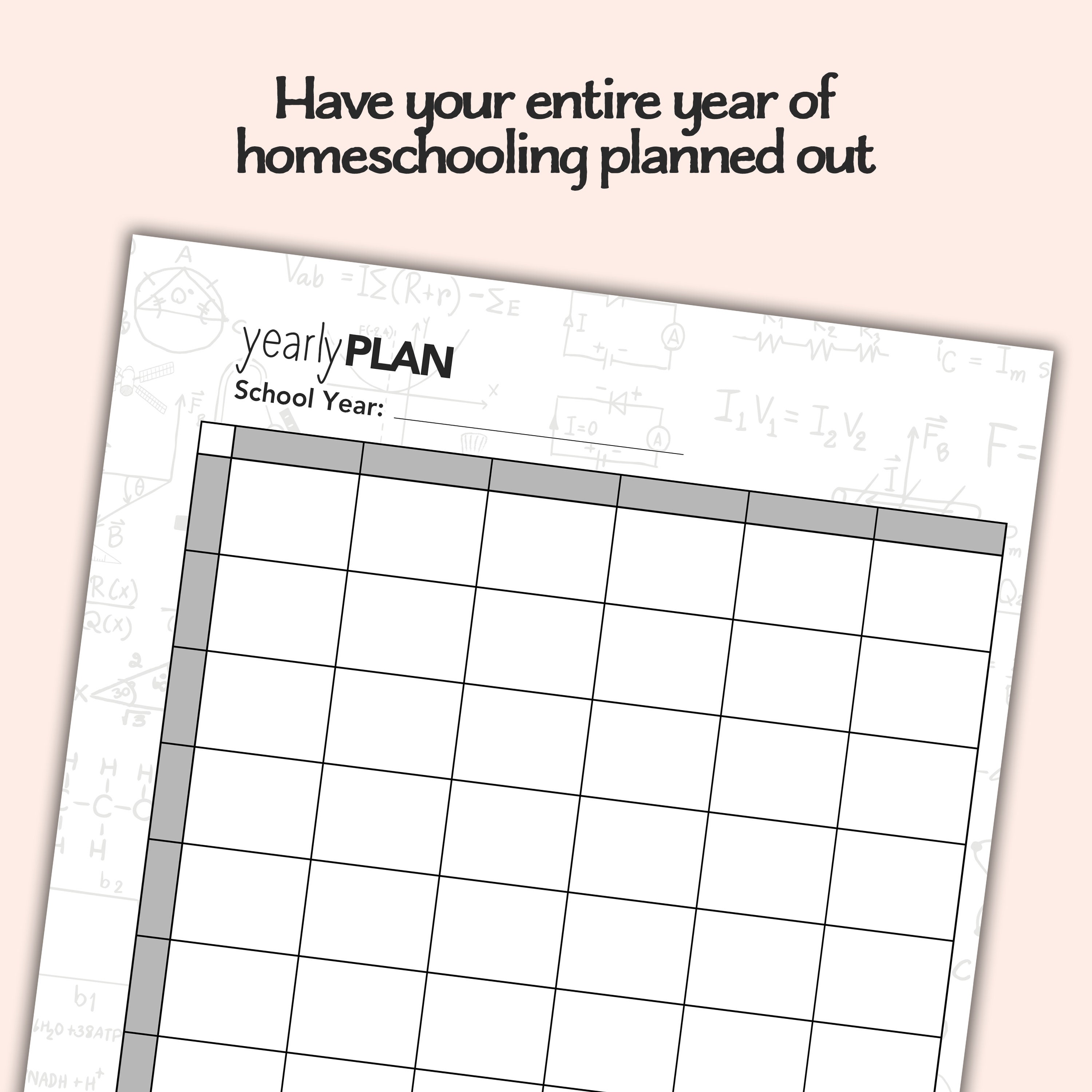 Homeschool Yearly Plan, Digital Planner Page, Homeschool, Instant ...