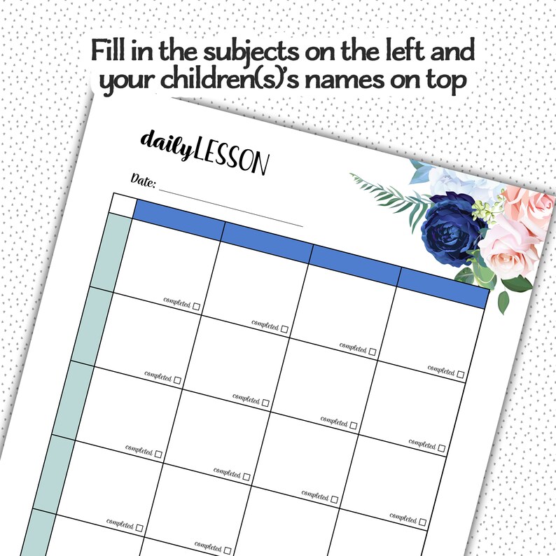 Homeschool Daily Lesson Planner, Digital Planner Page, Homeschool ...