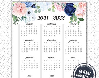 2021 Year Calendar | Etsy