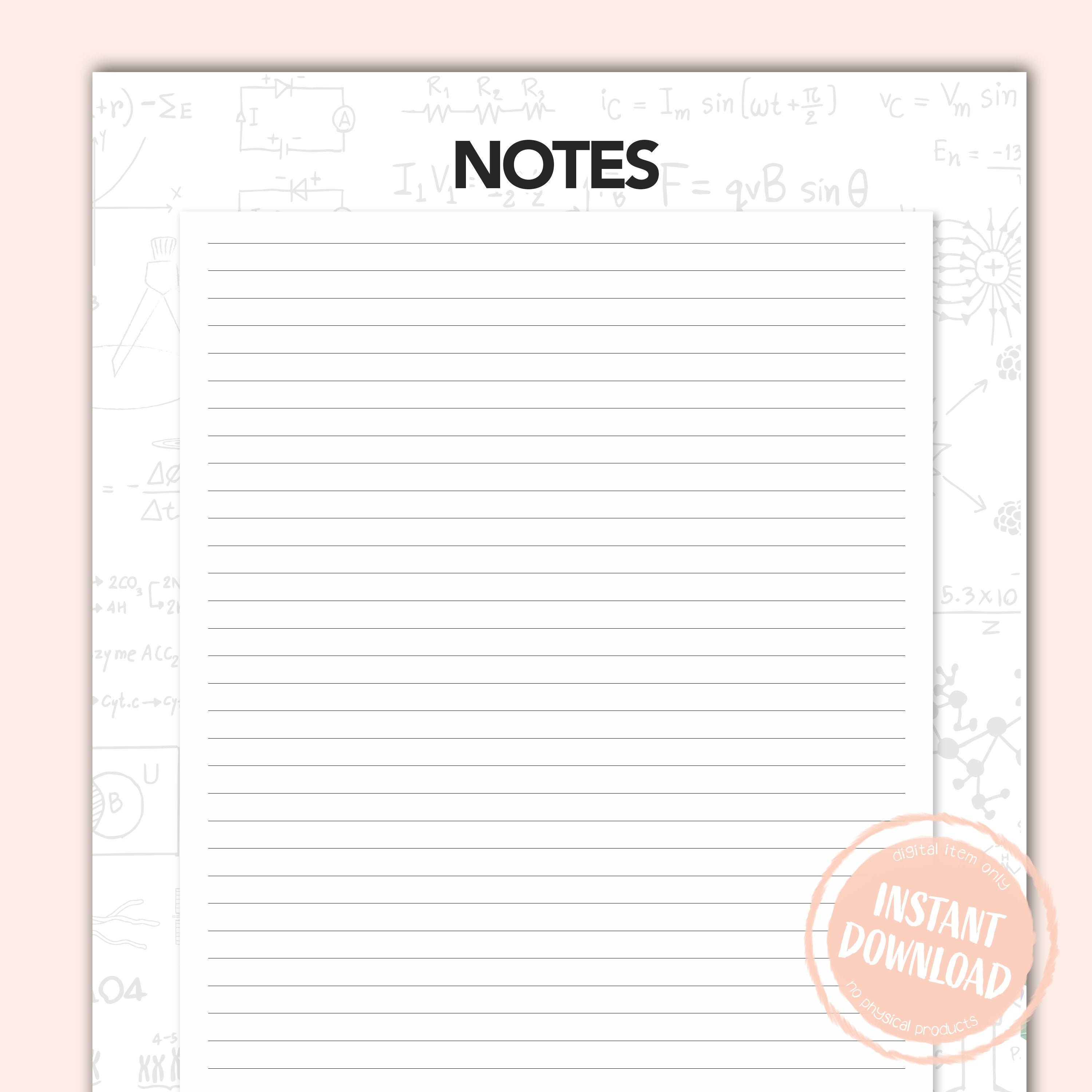 Fillable and Editable Notes Digital Planner Page Homeschool - Etsy UK