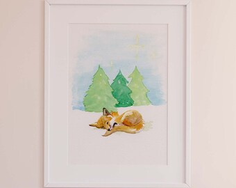 Baby Fox Painting - Etsy