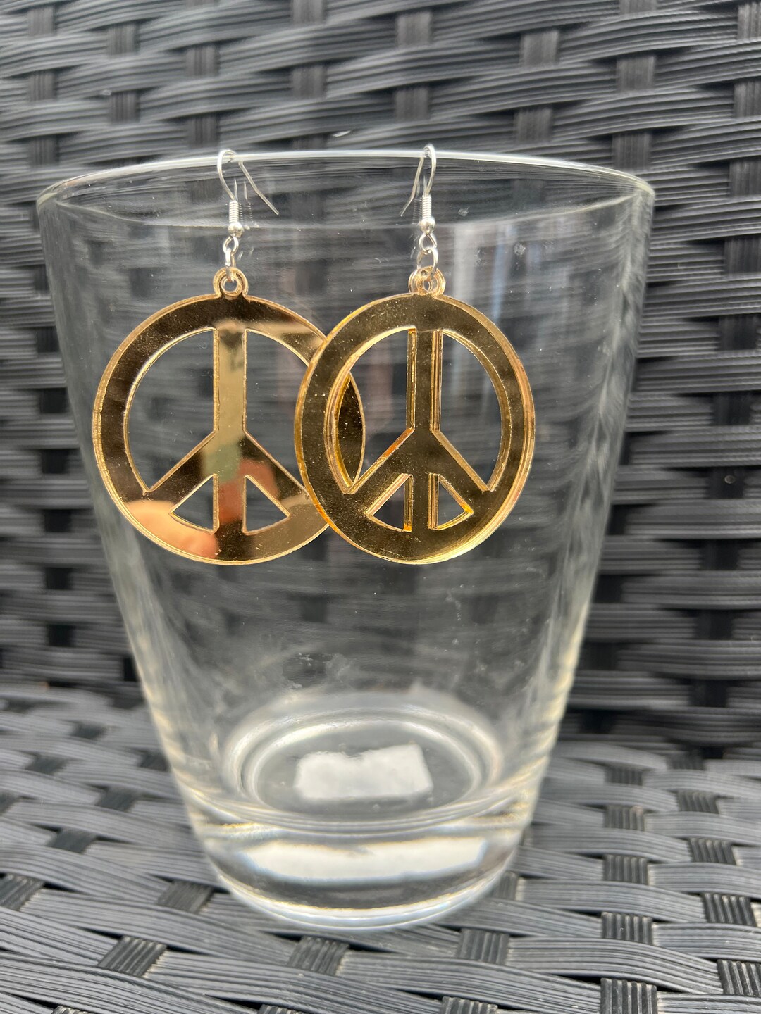 Gold Peace Sign Dangles - Etsy