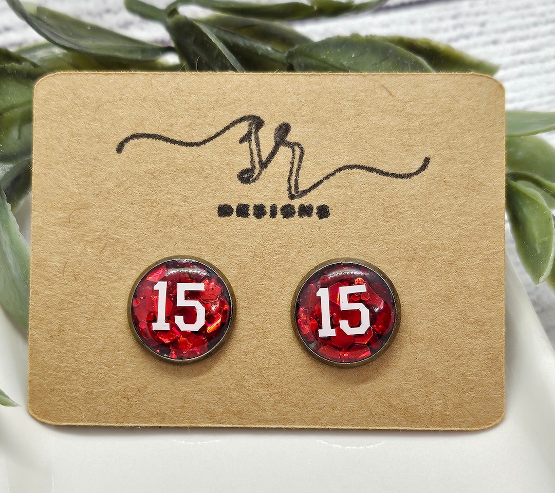 Chiefs Patrick Mahomes #15 Glitter Earrings, Gifts for Her, NFL - Etsy