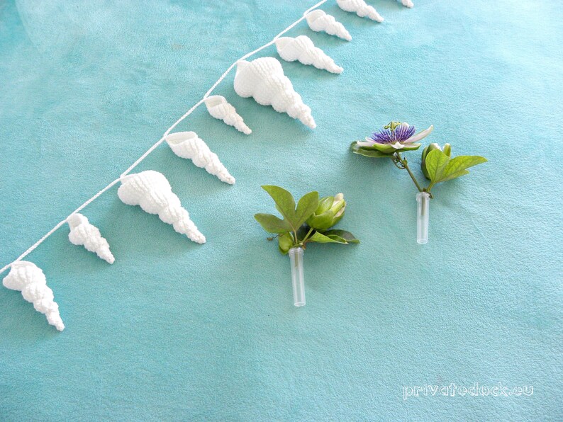 Shells Garland, Coastal Garland, Crochet Garland, Eco Friendly Decor ...