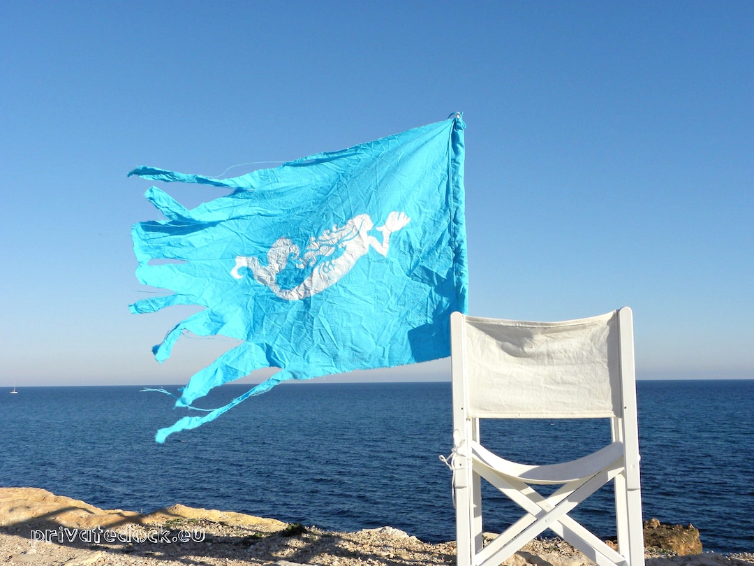 Mermaid Flag - Beach Art, Home or Beach and Garden Decor. Coastal ...