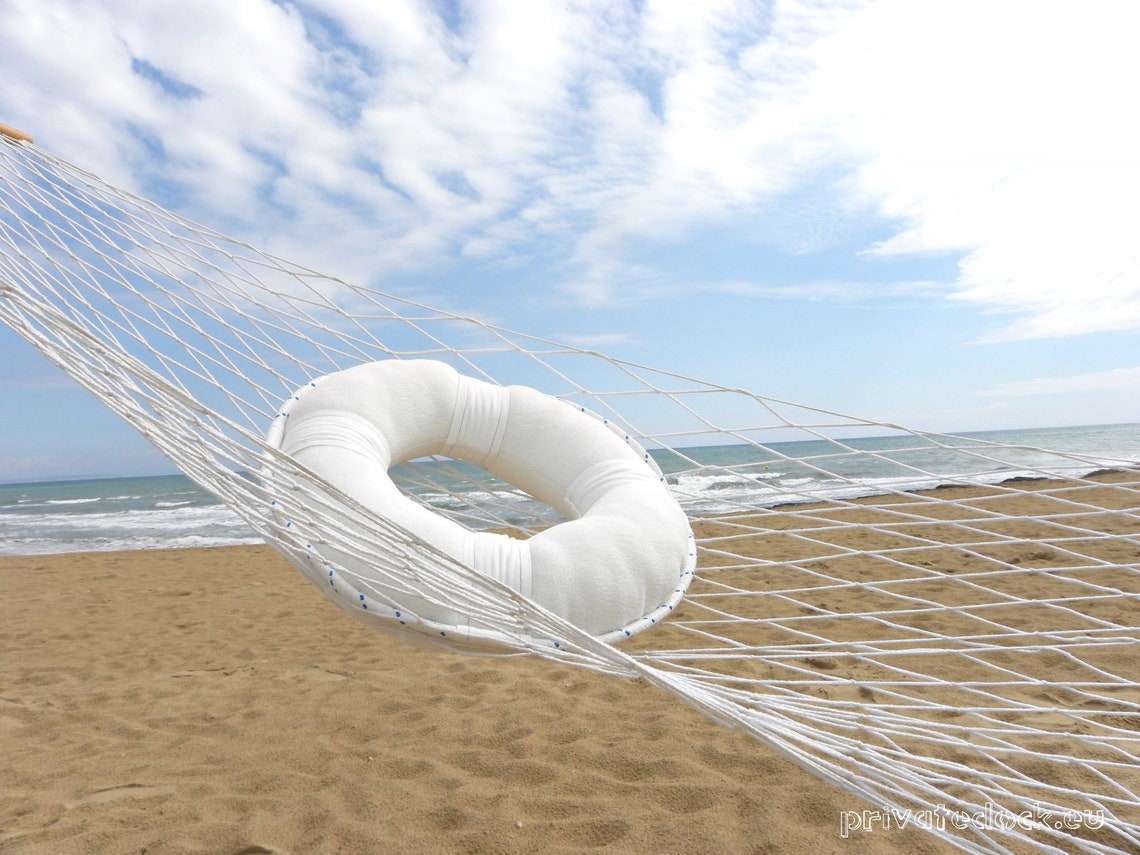 Lifebuoy Pillow Coastal Decor Sea Style Beach Art Chic | Etsy