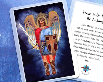 Saint Michael the Archangel Prayer Card Catholic Gift St. Michael ...