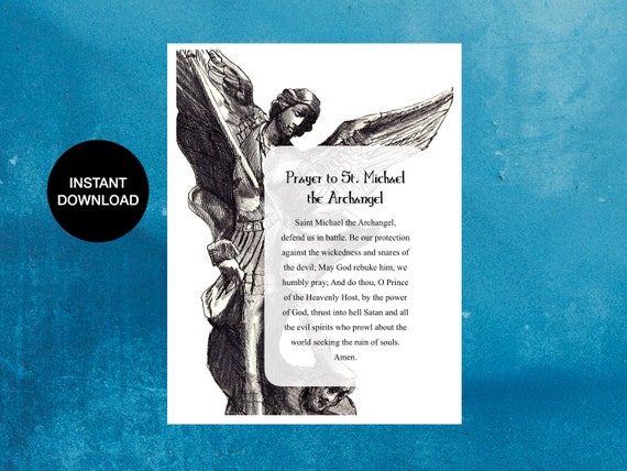 Saint Michael Prayer Instant Download Poster Print - Etsy