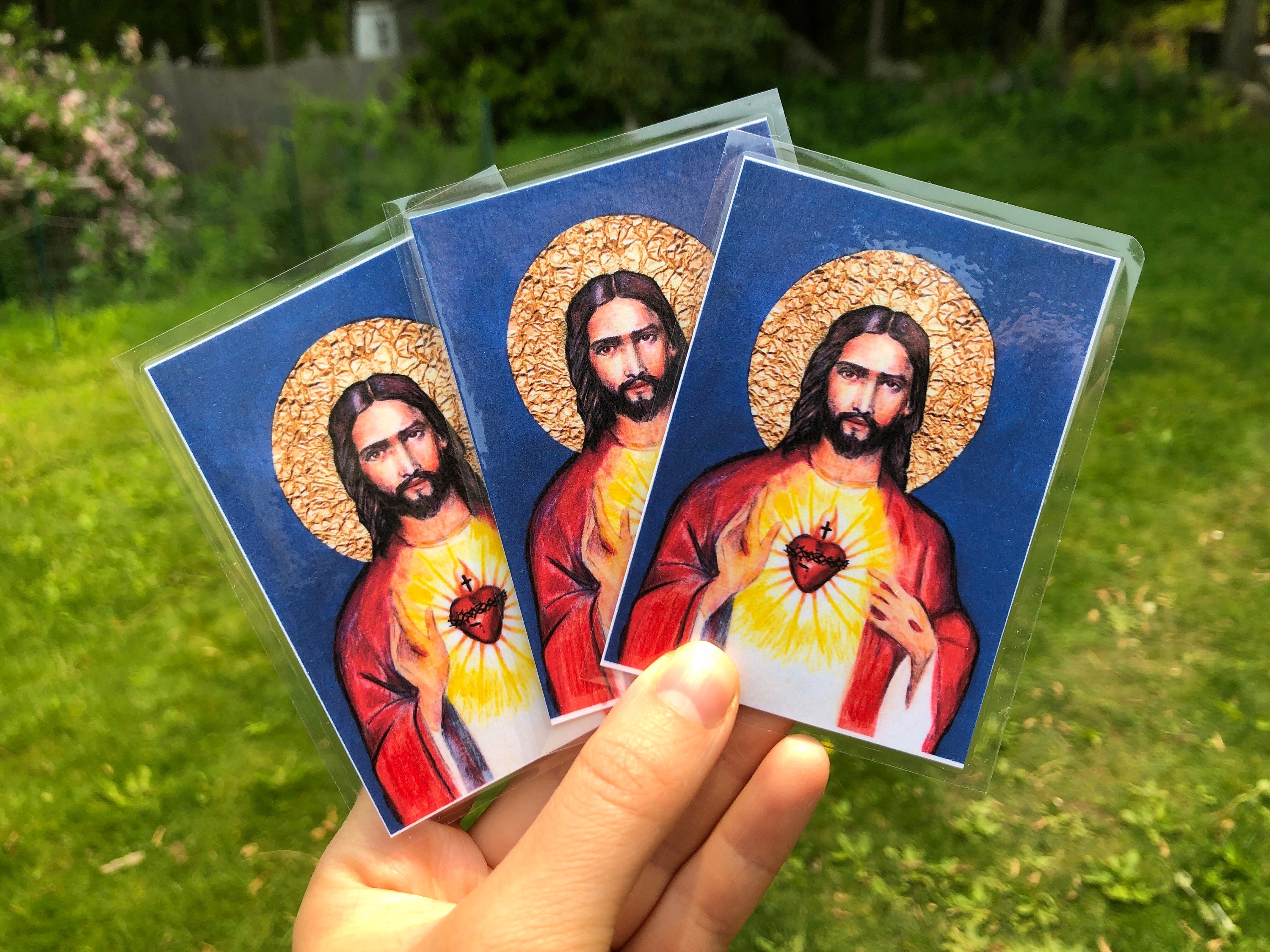Sacred Heart of Jesus Prayer Card - Etsy