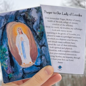 Our Lady of Lourdes Prayer Card - Etsy