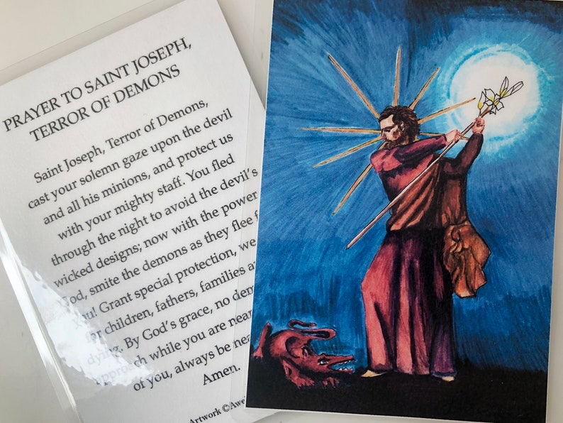 St. Joseph, Terror of Demons Prayer Card, St Joseph Prayer Card - Etsy