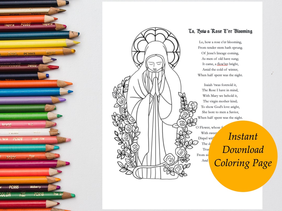 Marian Coloring Page Instant Download - Etsy