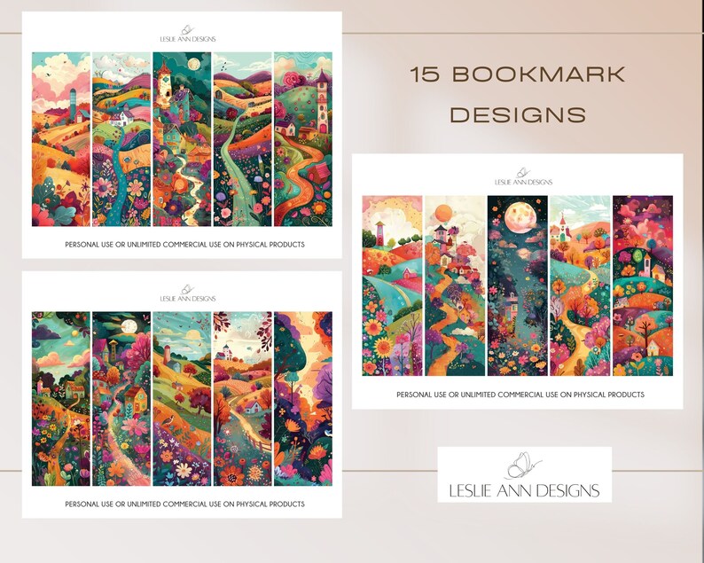 Cute Whimsical Farms Printable Bookmarks, 15 Quirky, Cute Bookmark PNG ...