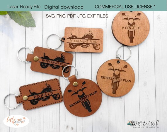 Laser Ready Cut File Motorcycle Keychains Gift for | Etsy