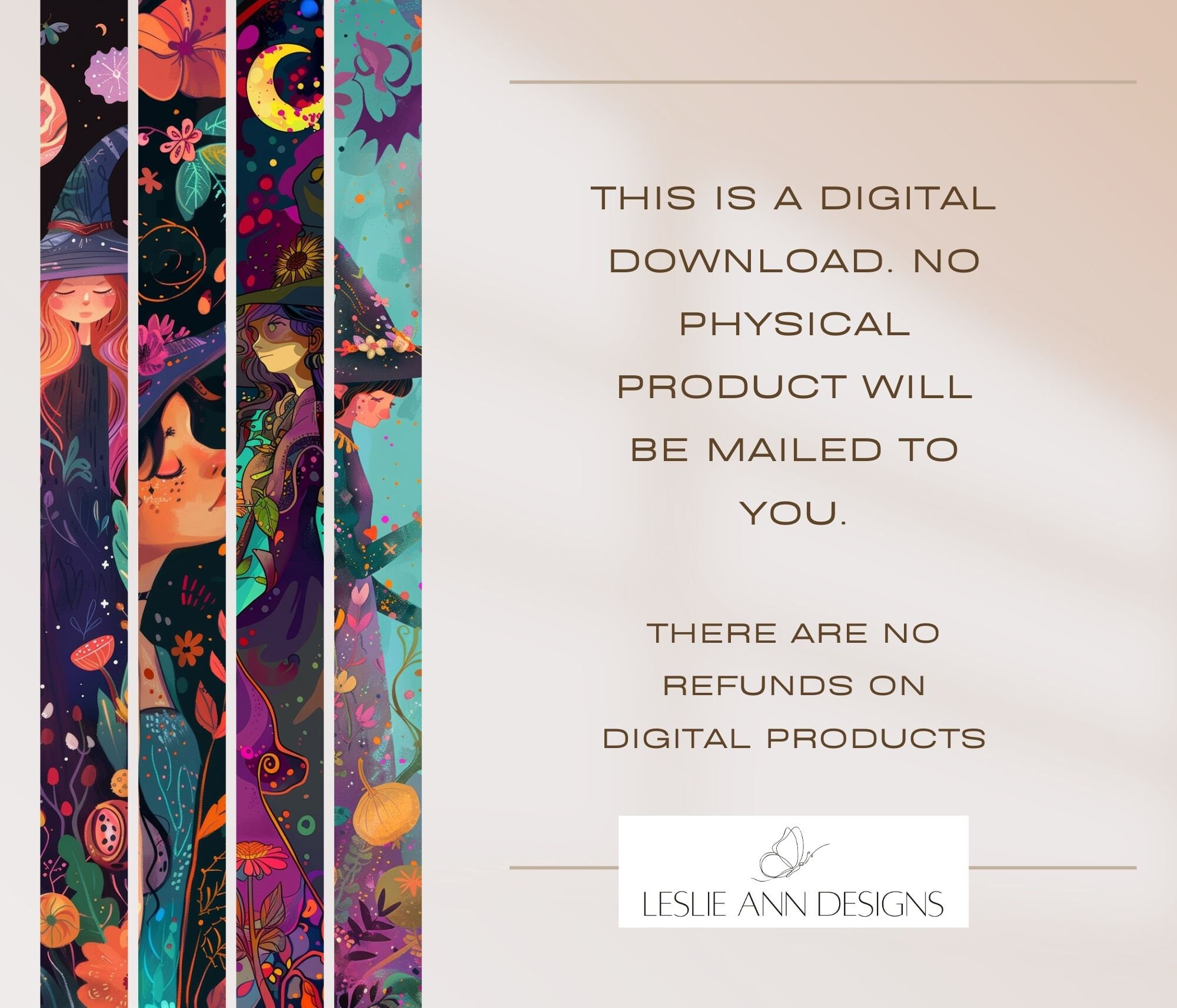 Cute Whimsical Witches Printable Bookmarks, 8 Quirky, Cute Bookmarks ...