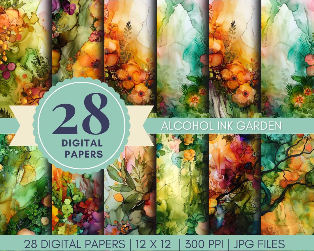 Junk Journal Printable Scrapbook Digital Paper Pack, Abstract Alcohol ...