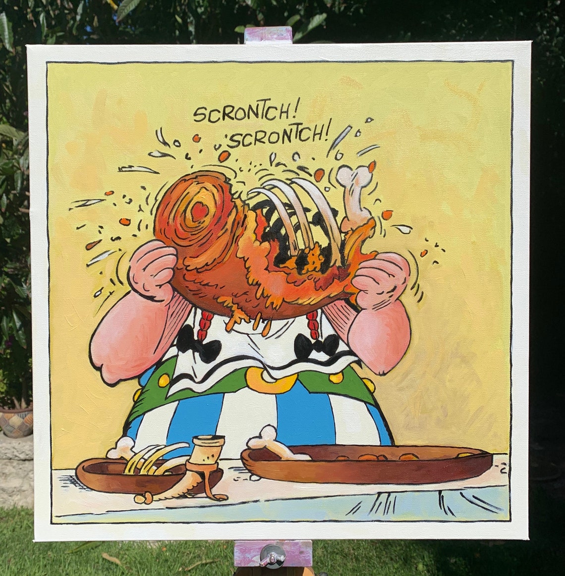 Obelix Eating a Boar Original Oil Painting - Etsy