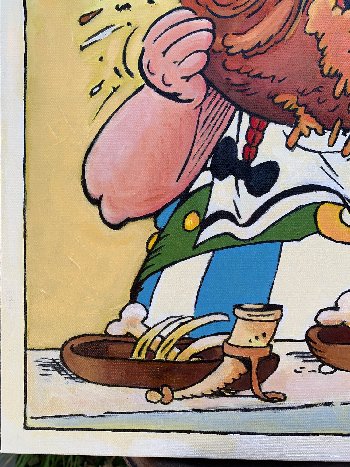 Obelix Eating a Boar Original Oil Painting - Etsy