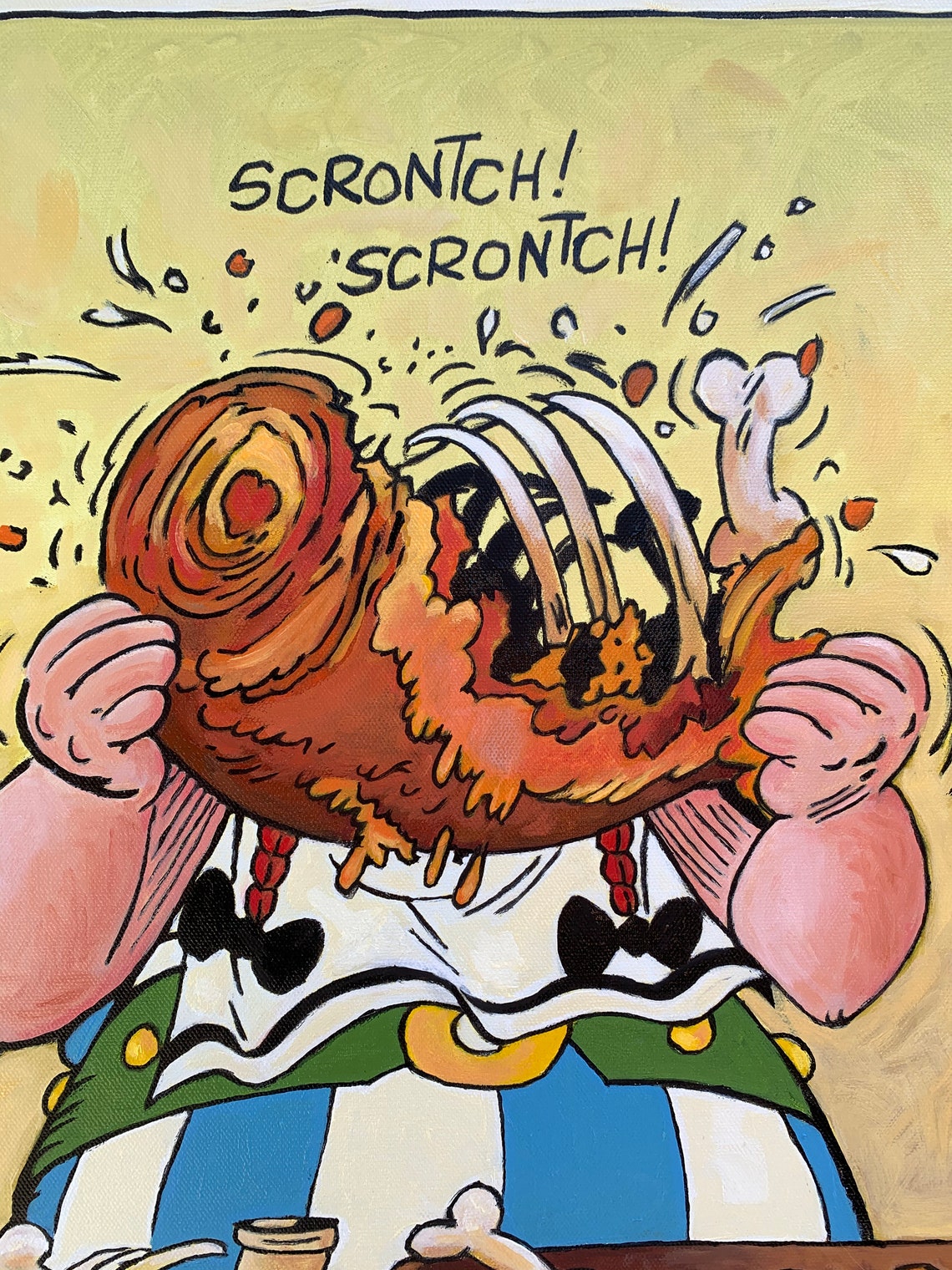 Obelix Eating a Boar Original Oil Painting - Etsy