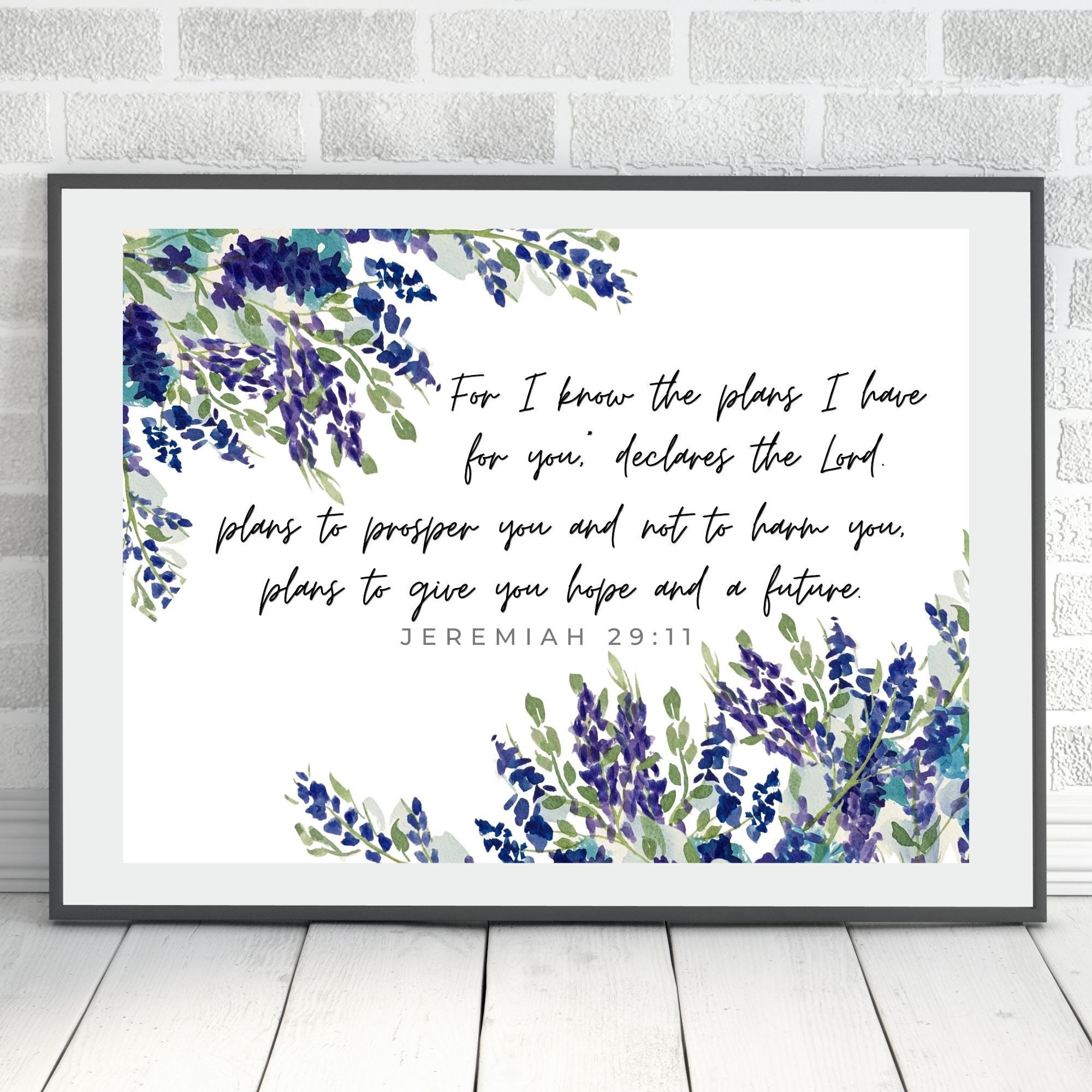 Christian Wall Art, Jeremiah 29:11 for I Know the Plans I Have for You ...