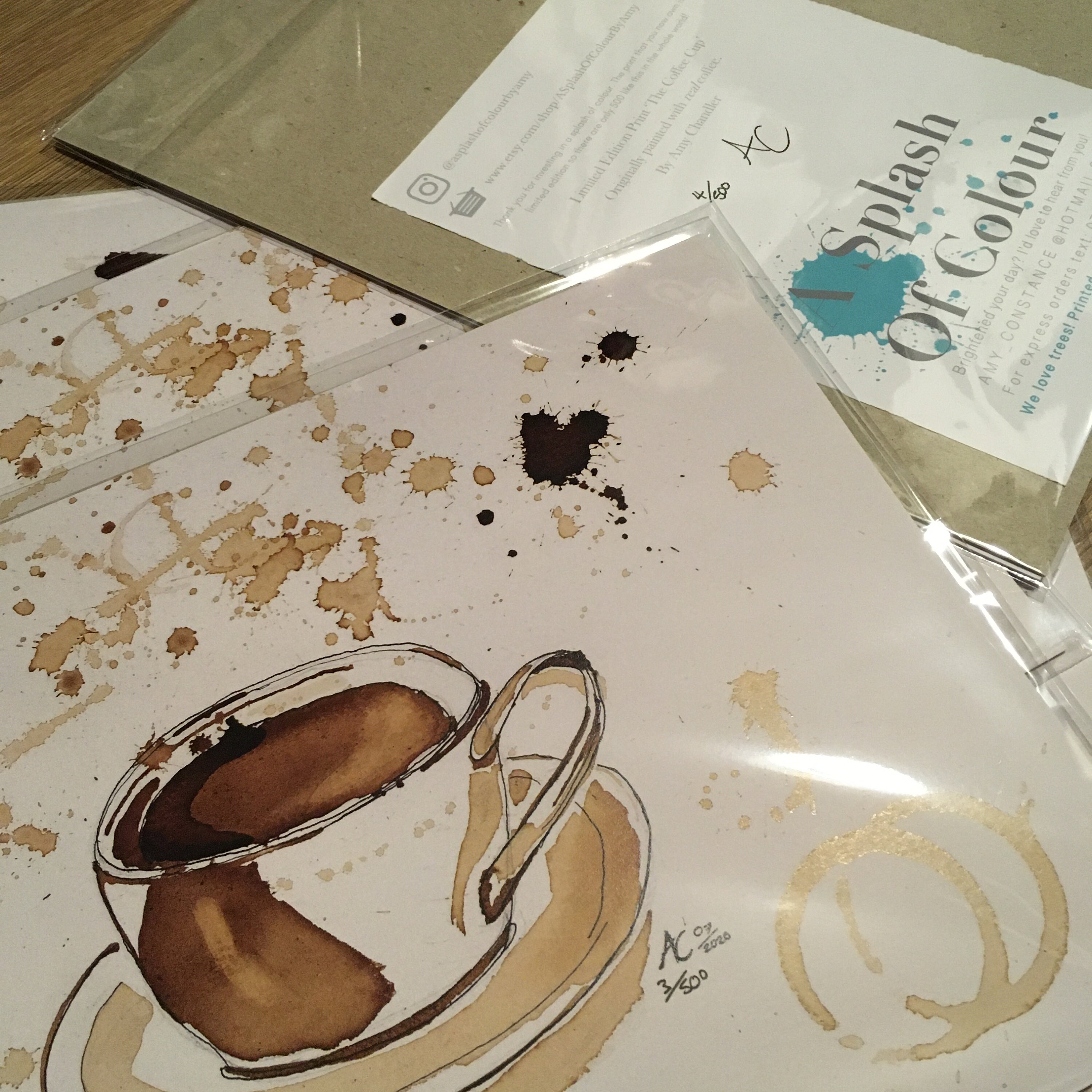 A4 Coffee Authentically Painted With Coffee Signed Limited Edition ...
