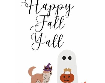 Happy Fall Y'all PRINTABLE Sign. Chalkboard Give Thanks - Etsy