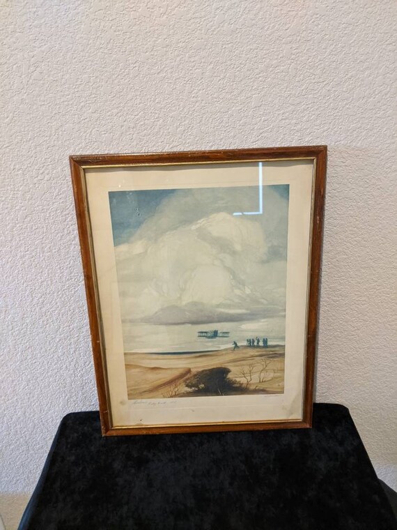 Airborne Kitty Hawk 1903 Print by Al Wettel Framed With Glass - Etsy