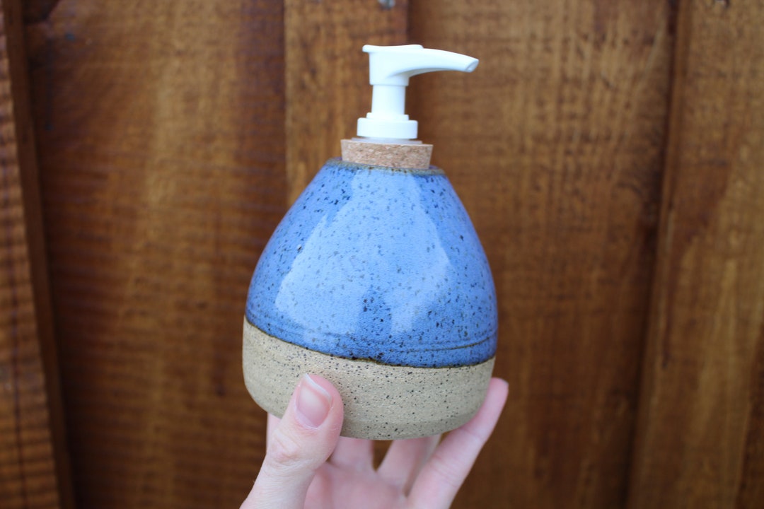 Blue Speckled Ceramic Soap Dispenser Wheel Thrown - Etsy