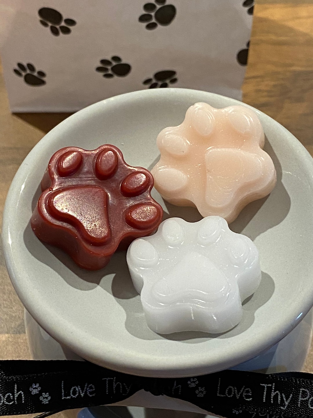 Paw Print Wax Melt Burner Gift Set: Yankee Fragrances, Dog Lover Gift ...