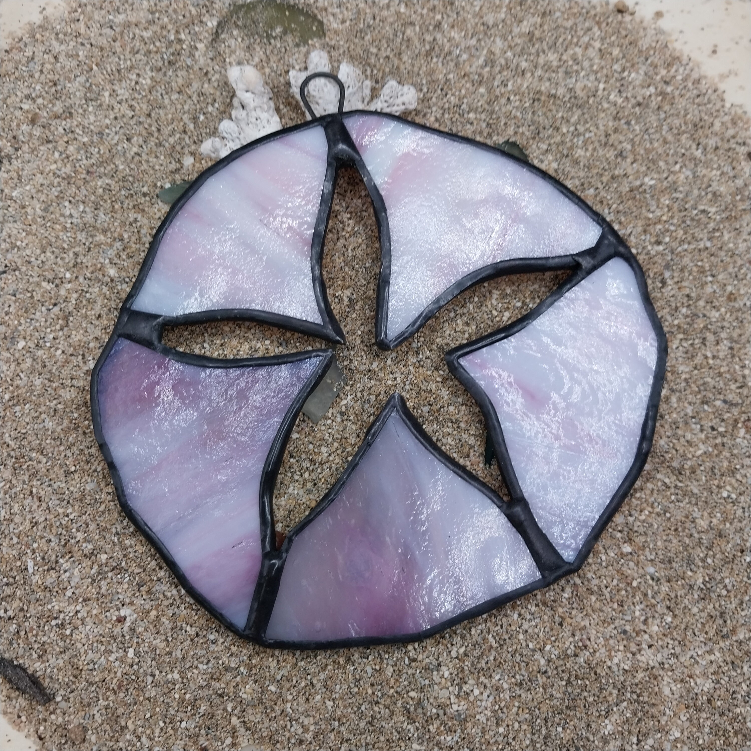 Sand Dollar Stained Glass Suncatcher, Glass Art Sand Dollar - Etsy