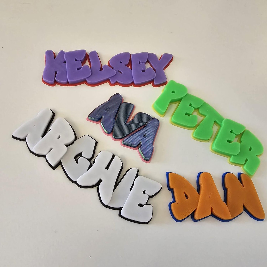 Custom 3D Graffiti Name Tag for Books, Party Bags, Doors, Custom Decor ...