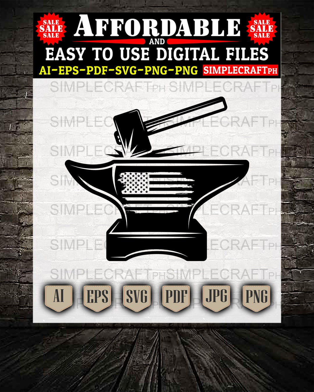 Anvil Svg || Black Smith Svg || Black Smith Hammer Svg || Distressed ...