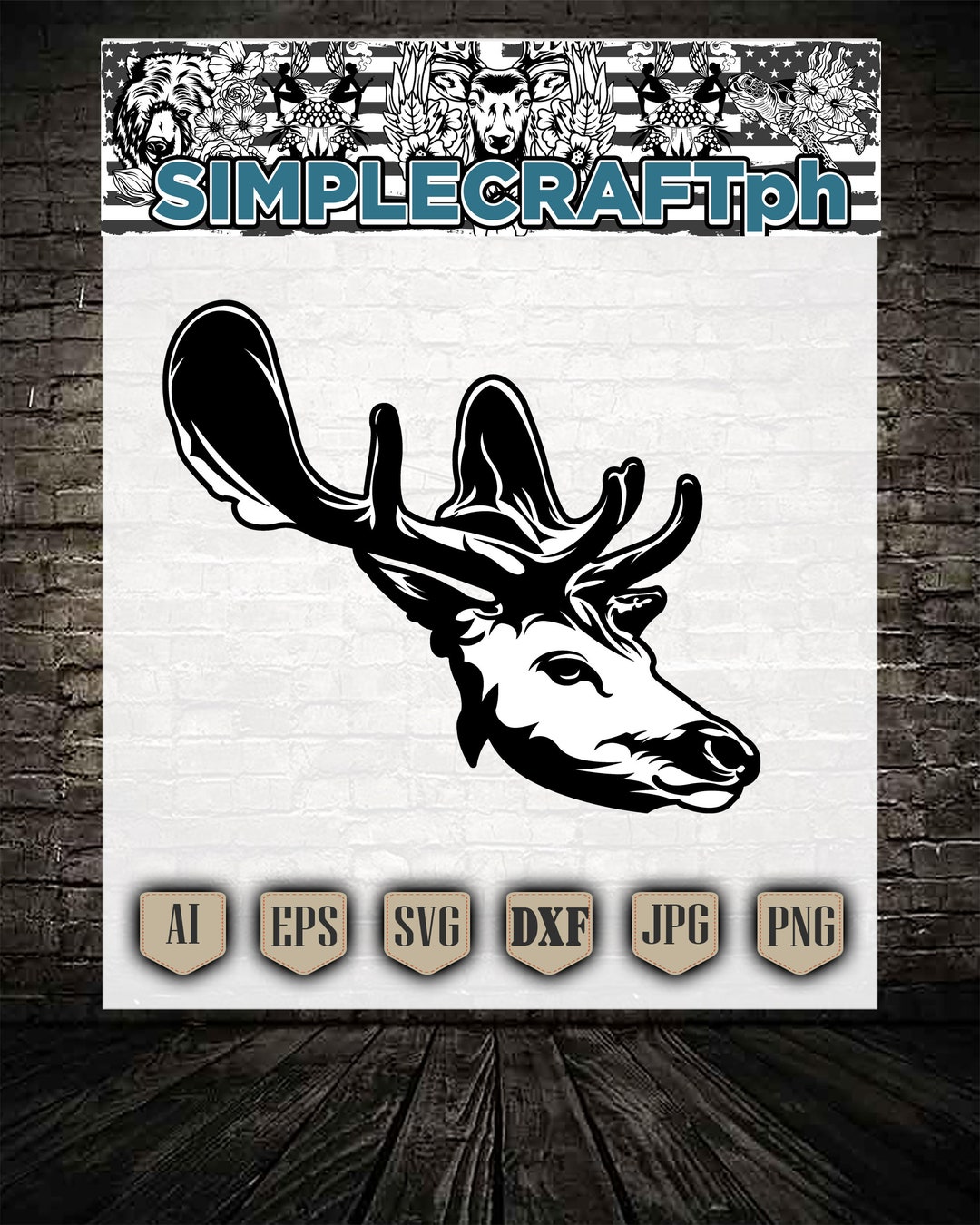 Fallow Deer Svg || Deer Svg || Outdoor Deer Hunting Svg || Hunting Deer ...