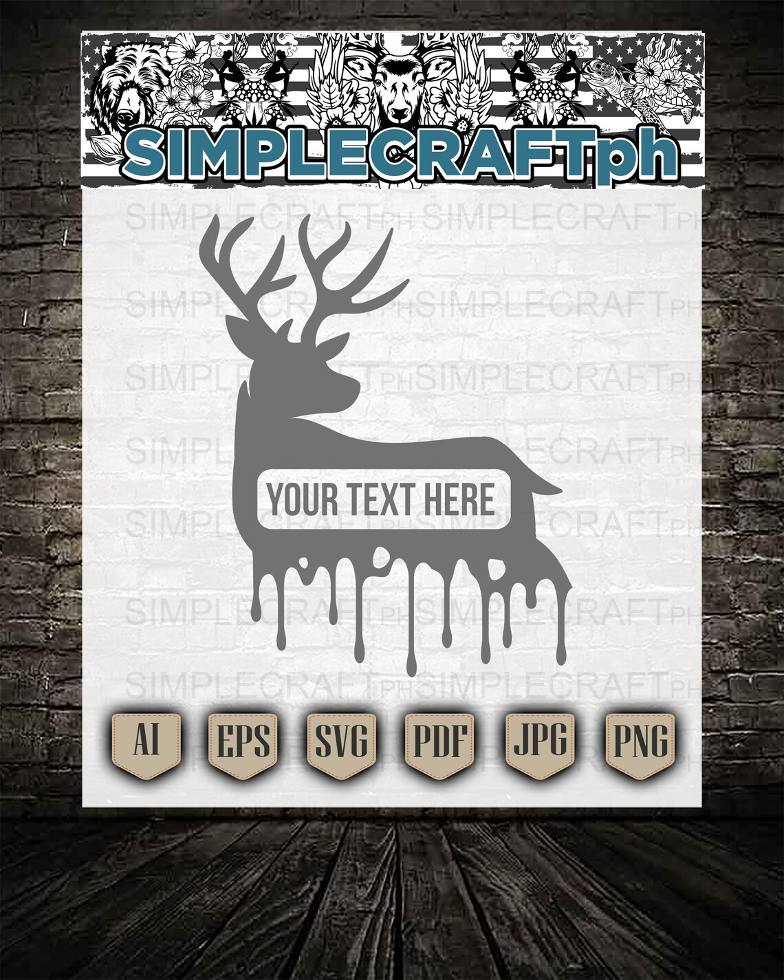 Dripping Deer Svg Deer Hunting Monogram Deer Svg Deer - Etsy