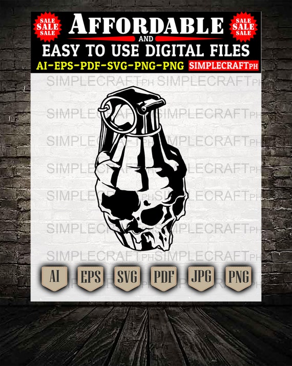 Skull Grenade svg Marine Grenade svg Hand Grenade svg | Etsy