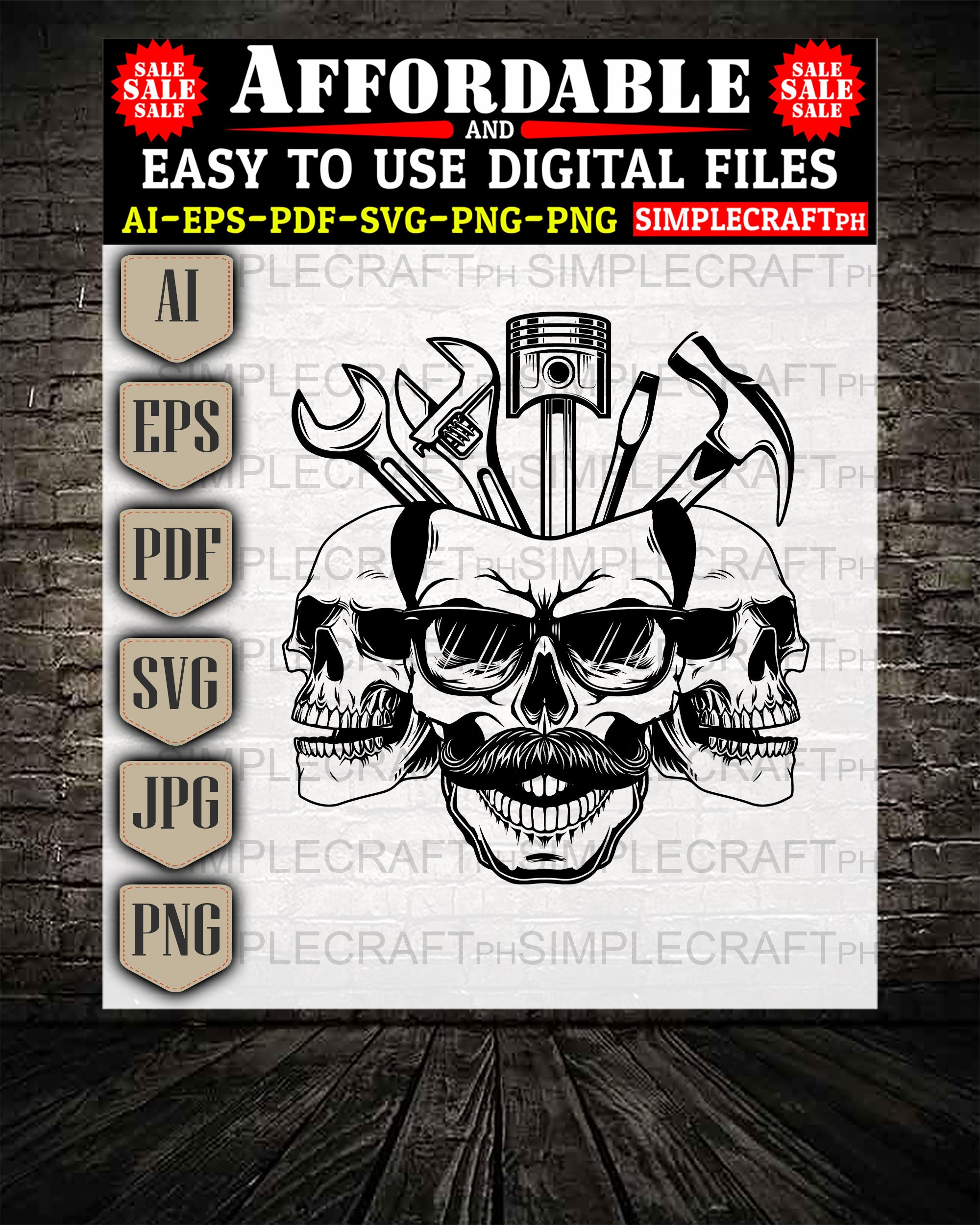 Mechanic Tools Svg Piston Svg Mechanic Skull Svg - Etsy