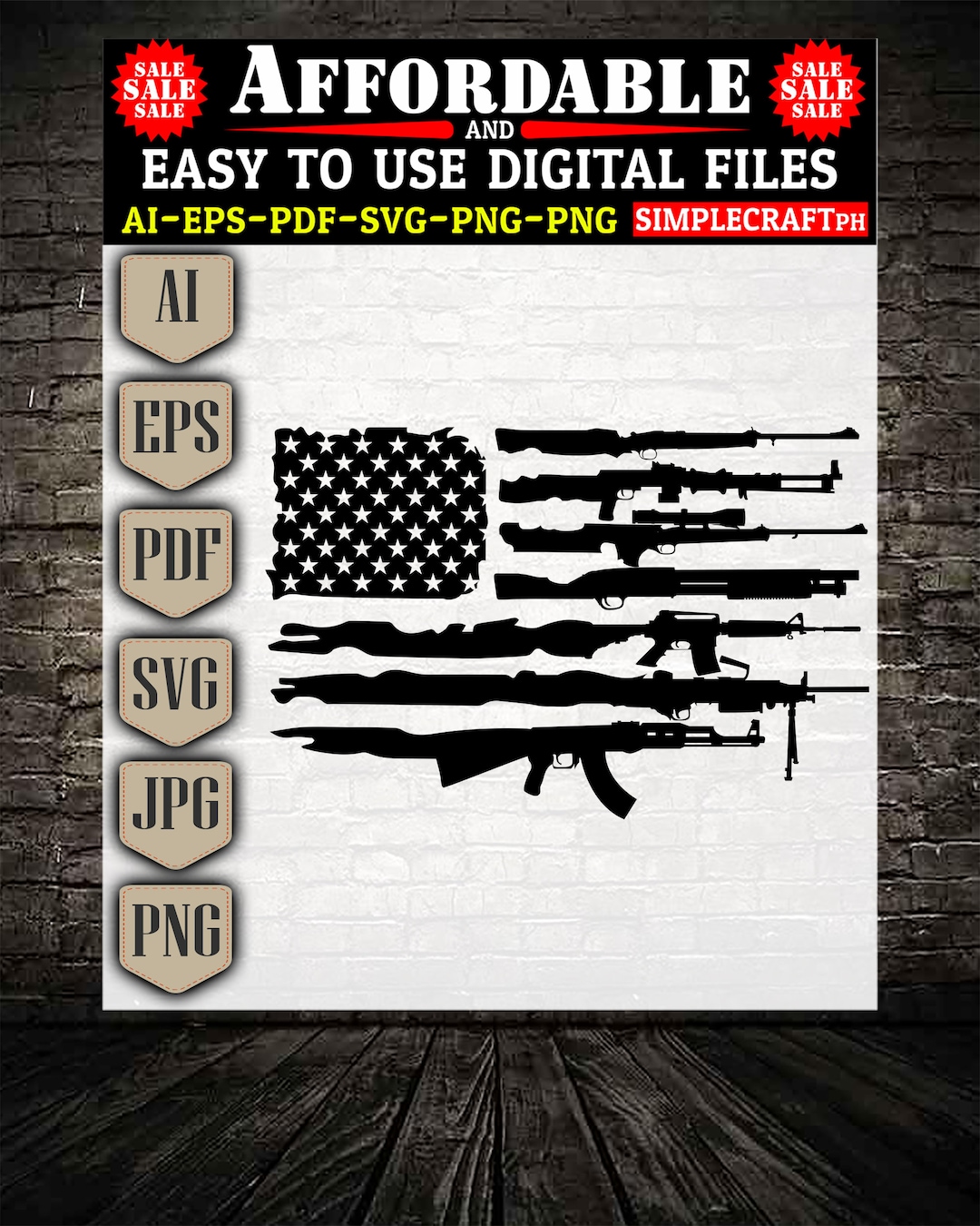 American Gun Flag Svg rifle Flag Svg Distressed American Flag Svg ...