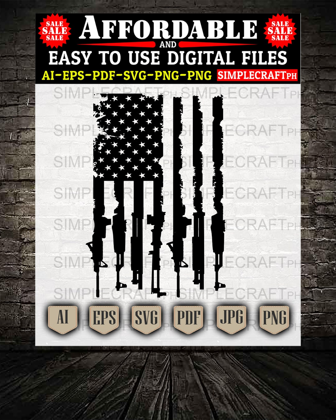 Flag Guns SVG PNG USA Rifles Second Amendment Svg Gun Rights Svg We the ...