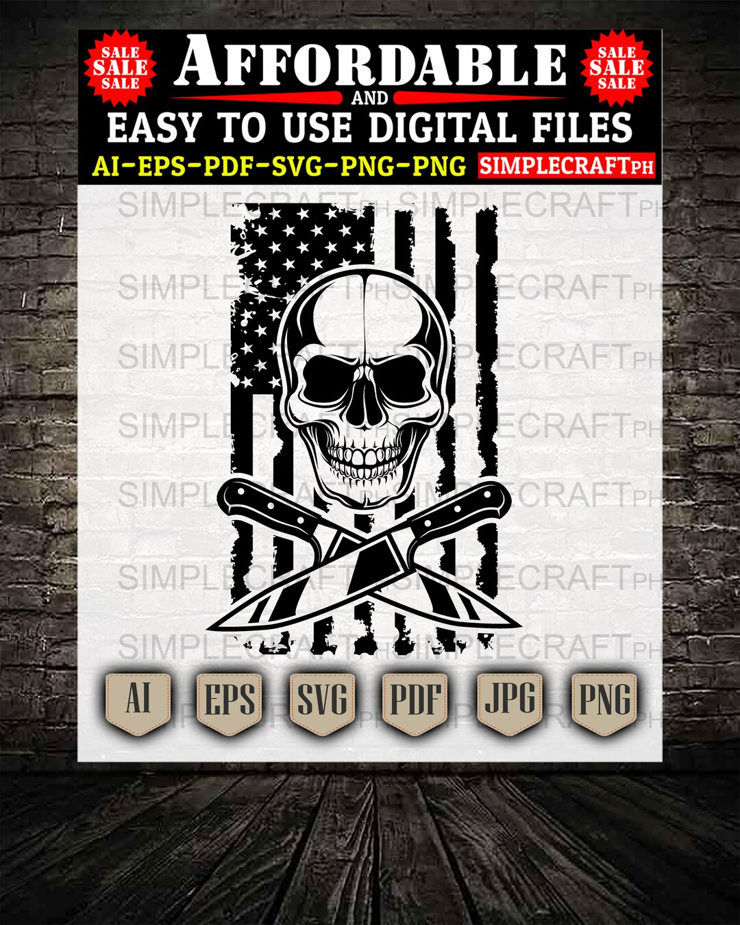 Badass Chef Svg || Skull Chef Svg || Distressed American Flag Svg ...