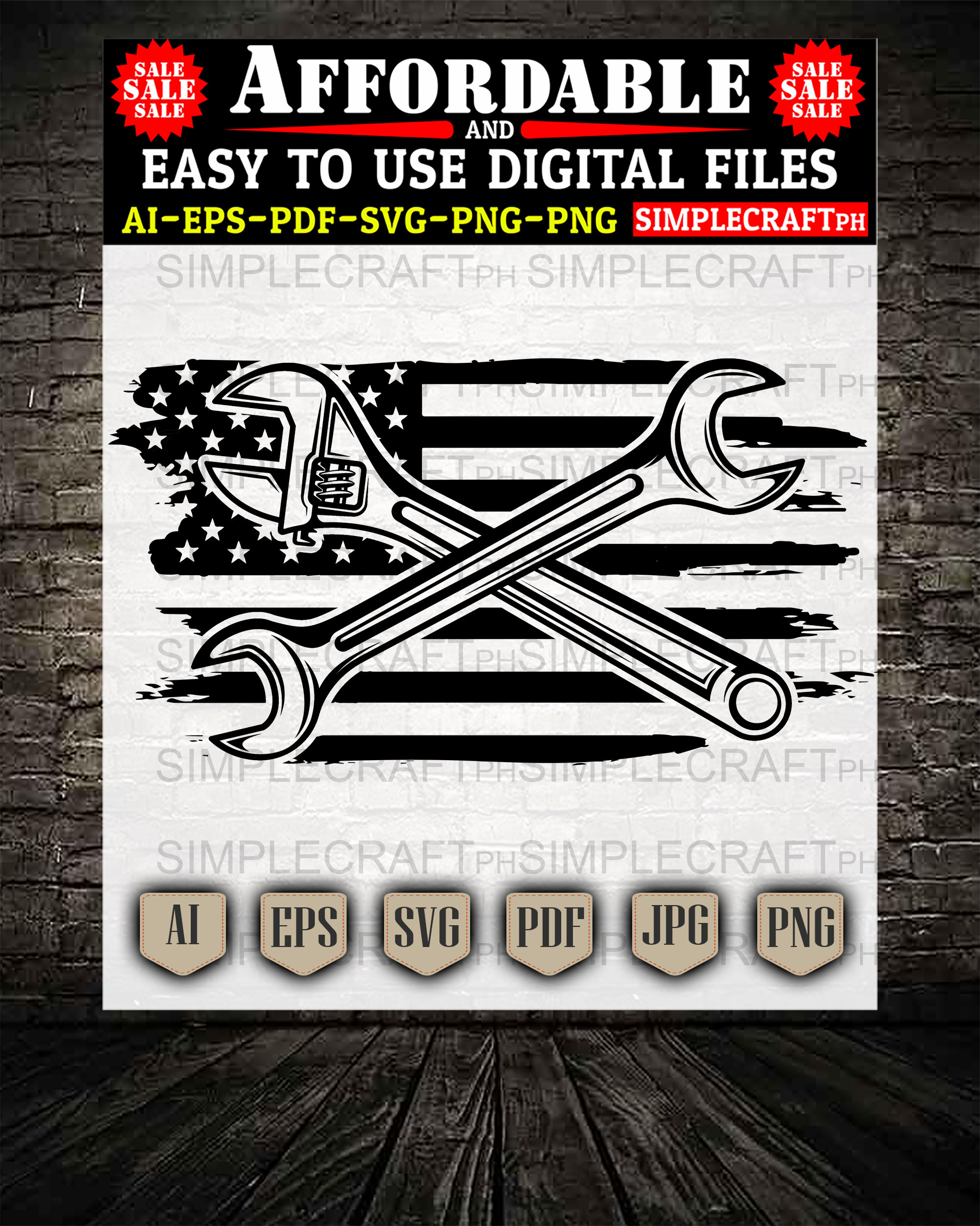 American Mechanic svg Mechanic Flag svg Wrenches svg | Etsy