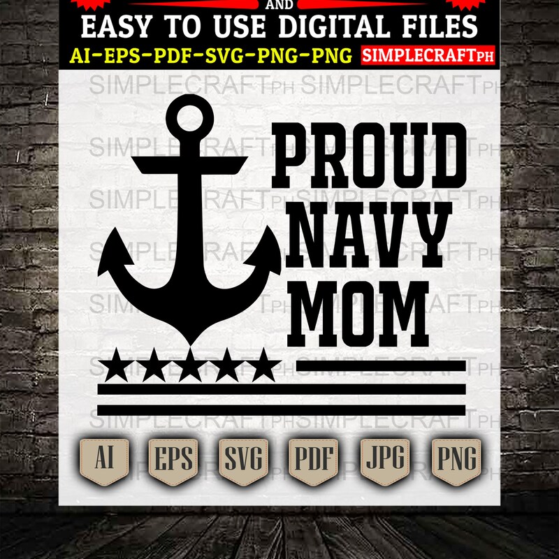 Navy Mom Svg - Etsy