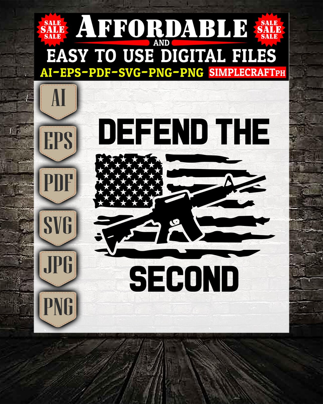 2nd Amendment Gun & American Flag SVG | Patriotic Design (digital File ...