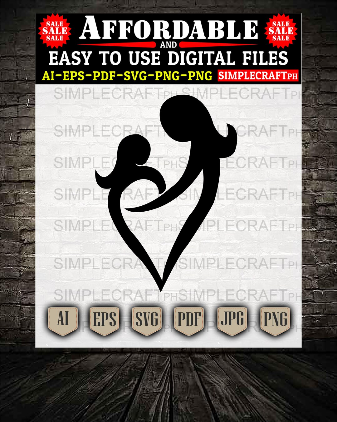 Mother and Child SVG: Mother's Love Cricut Design (digital Files) - Etsy