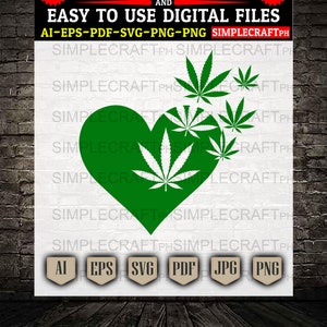 Heart Weed Flying Svg Weed Clipart Svg Marijuana Svg Weed Tshirt - Etsy
